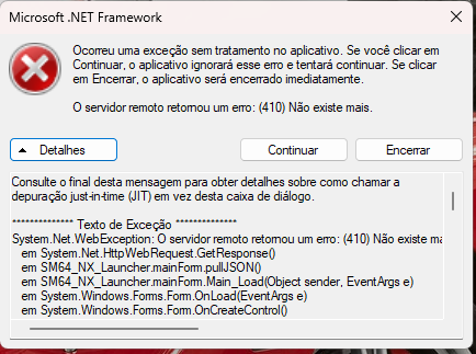 Erro 410 when opening the program. · Issue #13 · RadzPrower/SM64-NX ...