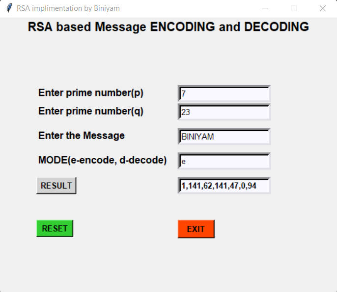 GitHub - iambiniyam/RSA-implementation-with-GUI