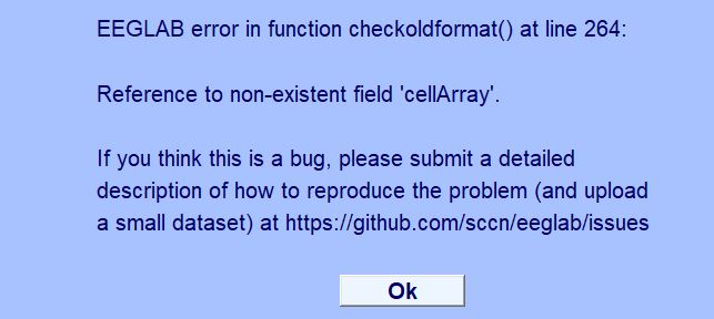 Incompatible with new format, trying old format and converting. · Issue #209 · sccn/eeglab · GitHub