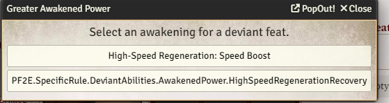 A few issues with awakening of Deviant Abilities · Issue #6391 · foundryvtt/pf2e · GitHub