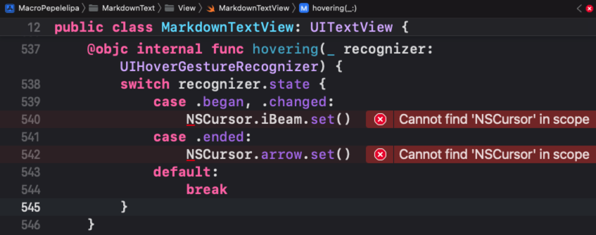 Cannot find 'NSCursor' in scope · Issue #221 · Pepelelipa/MacroChallenge · GitHub