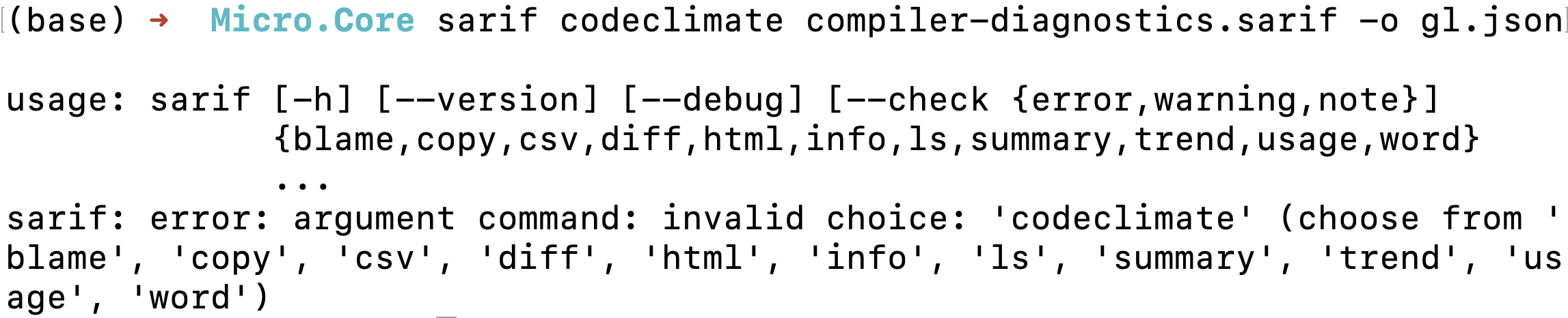 Sarif Codeclimate Invalid Choice · Issue 29 · Microsoftsarif Tools · Github