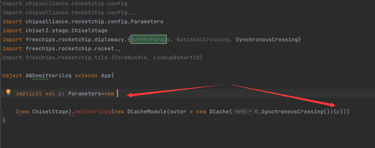how to Instantiate the Dcache ? I don’t know which implicit parameter ...