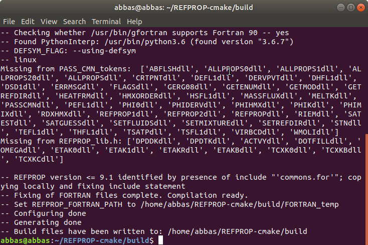 ISSUE WITH REFPROP 10 ON UBUNTU 18.04 · Issue #24 · usnistgov/REFPROP ...