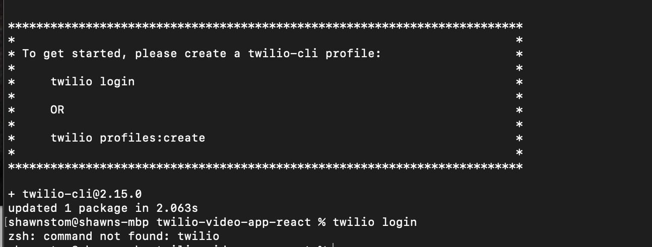Twilio Command Not Working · Issue 385 · Twilio Twilio Video App React · Github
