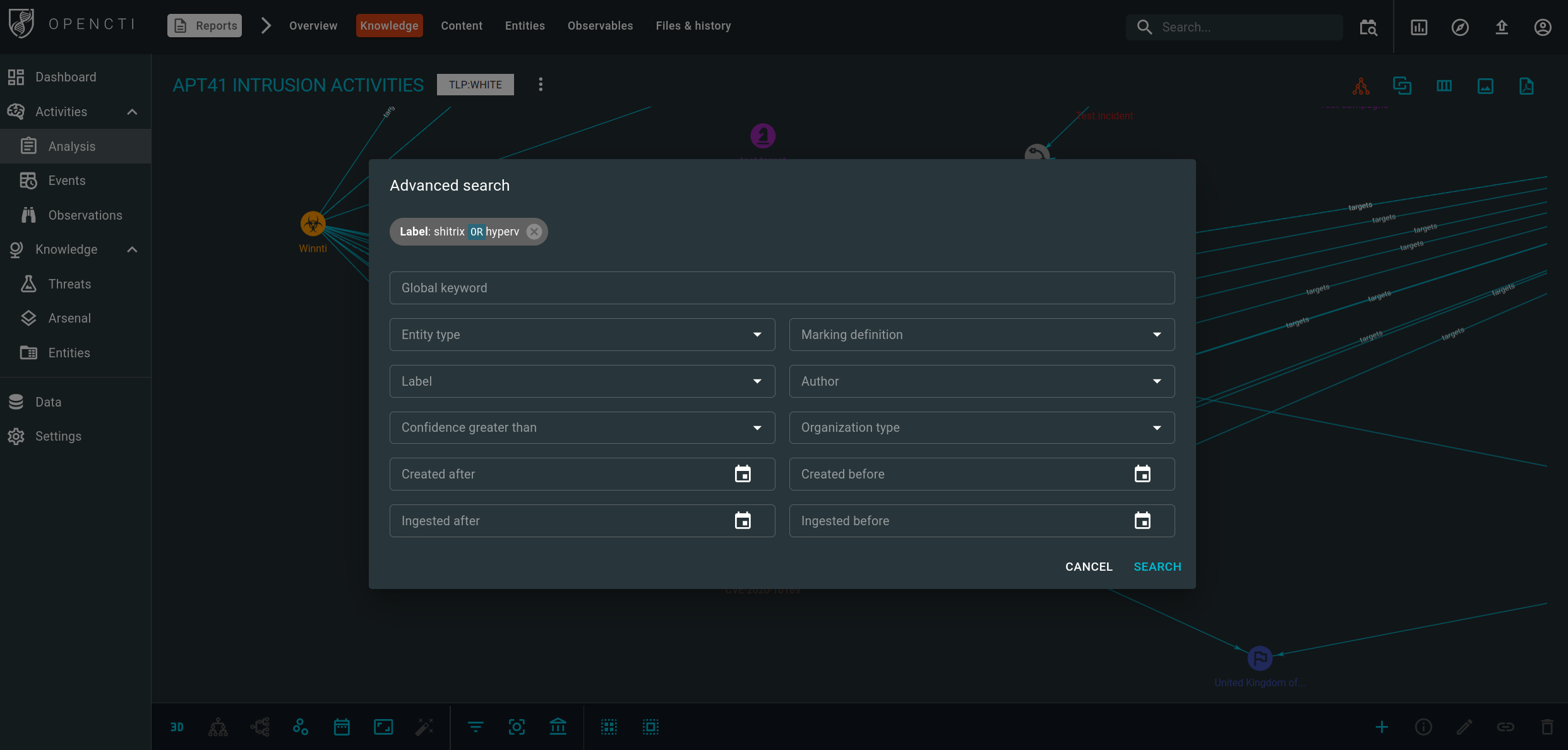 Add boolean selection in research parameters · Issue #1679 · OpenCTI-Platform/opencti · GitHub