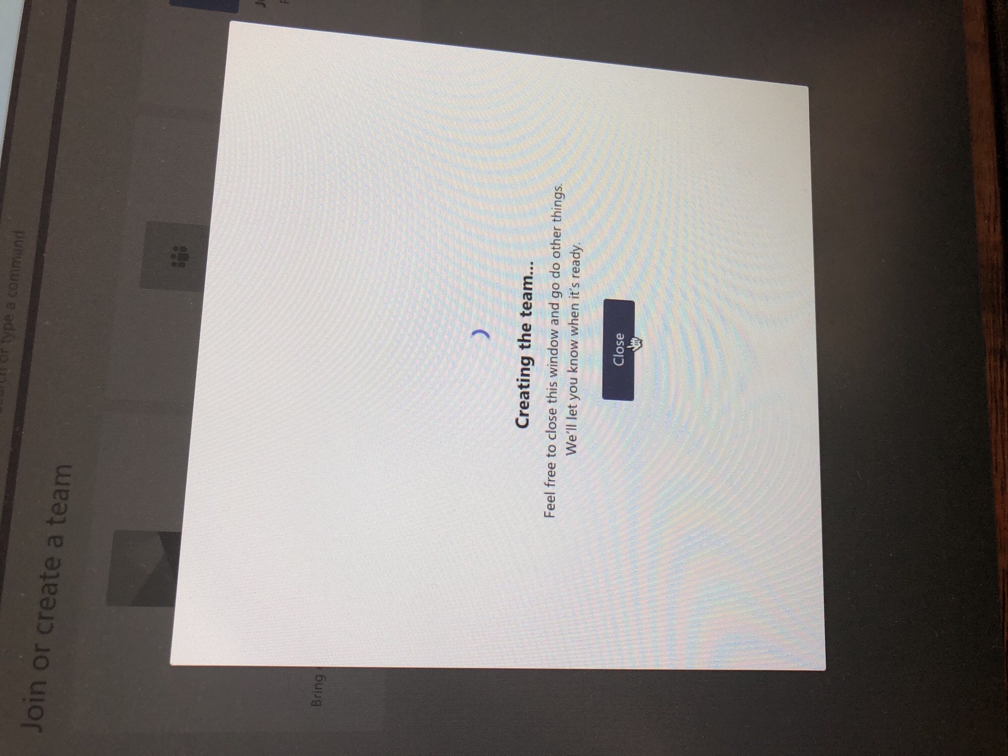 Creating a New Team but not being able to leave the loading screen ...