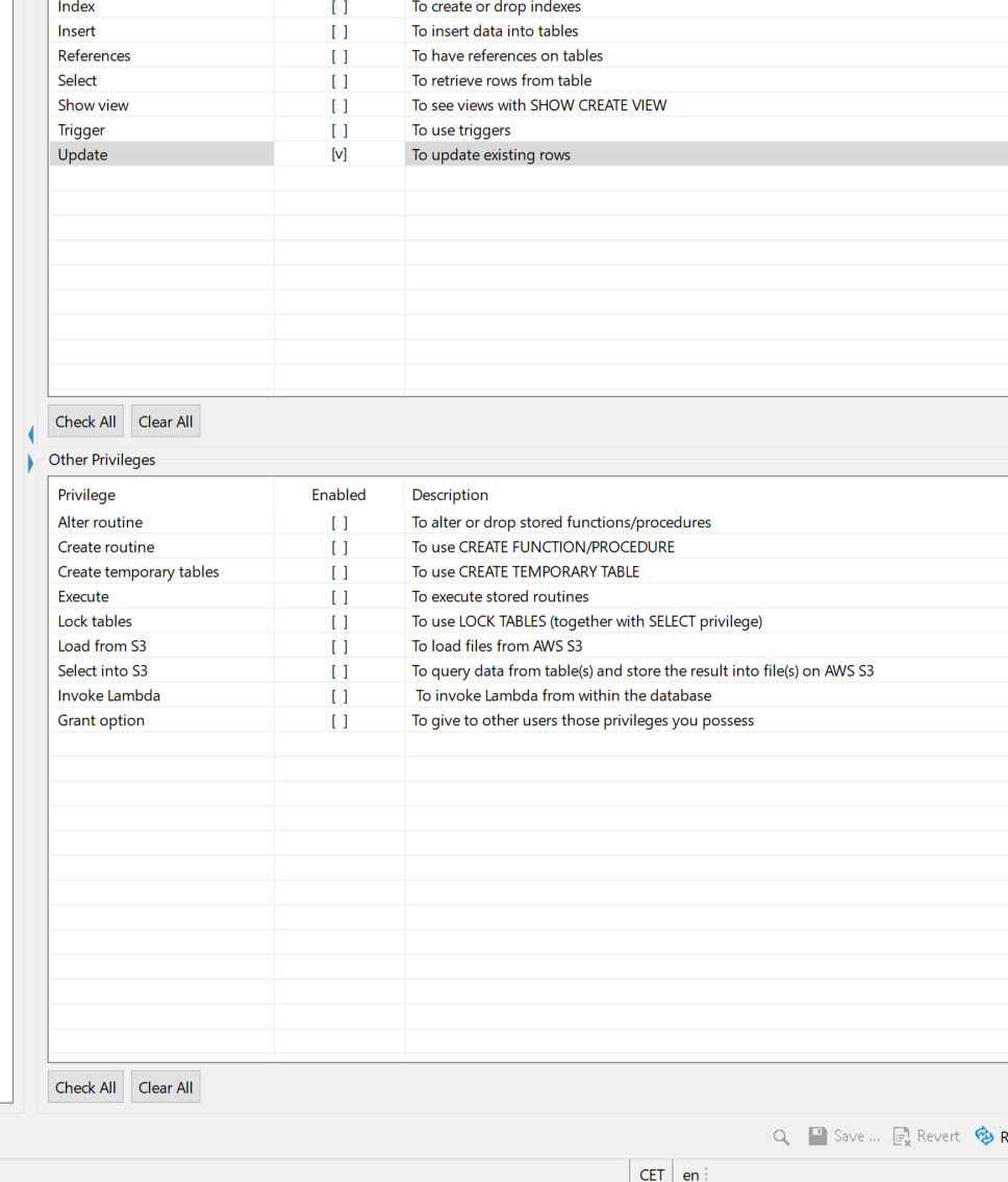 Schema Privileges Save button not enabling on update · Issue #17754 · dbeaver/dbeaver · GitHub