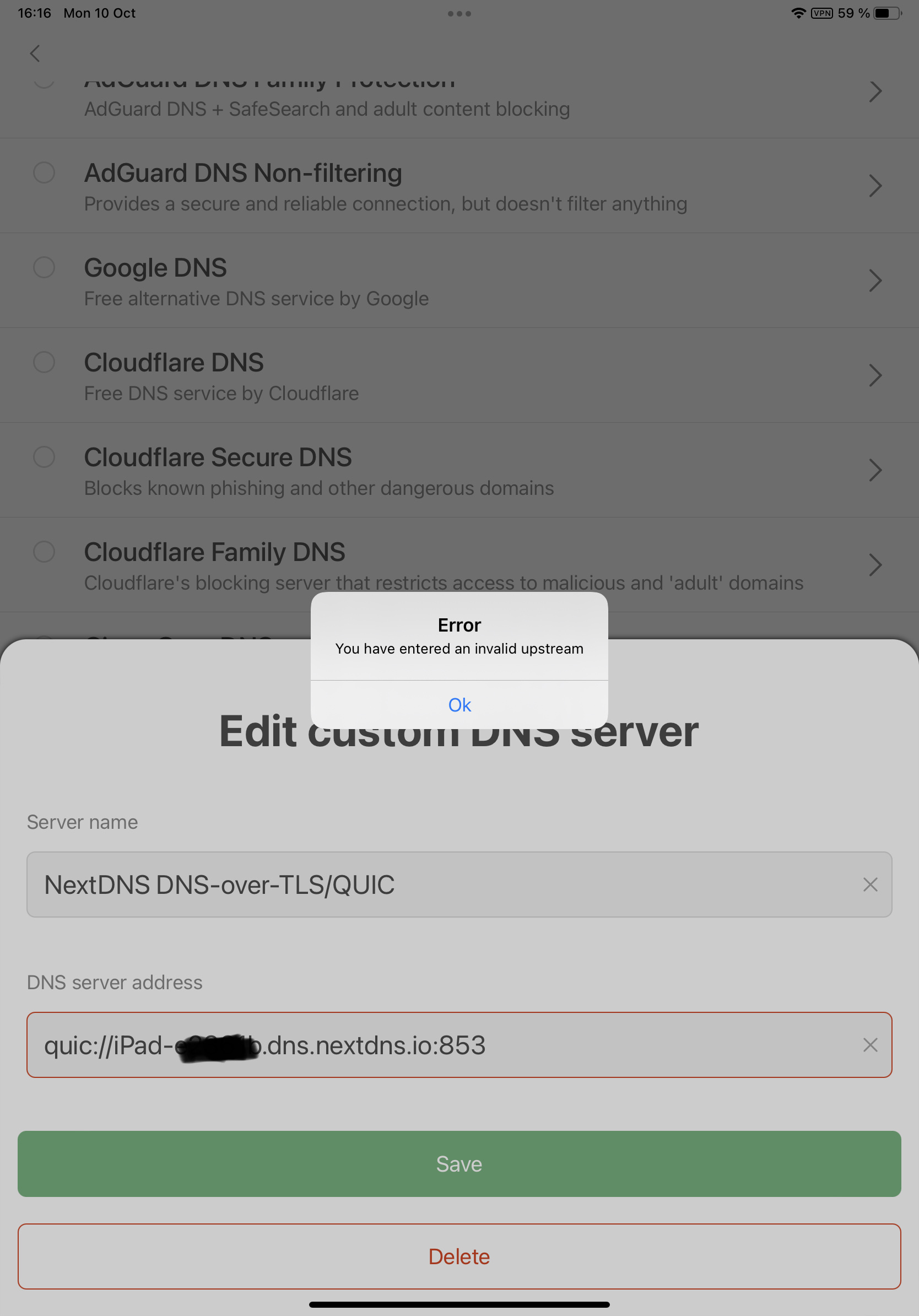 NextDNS not working anymore. · Issue #2063 · AdguardTeam/AdguardForiOS · GitHub