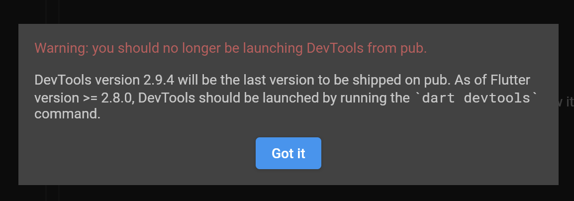 Warning When Launching Dev Tools · Issue 213 · Akinsho Flutter Tools Nvim · Github
