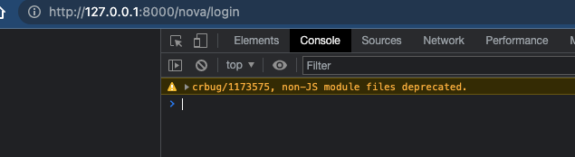 VM1468:6774 crbug/1173575, non-JS module files deprecated. · Issue #3855 · laravel/nova-issues ...