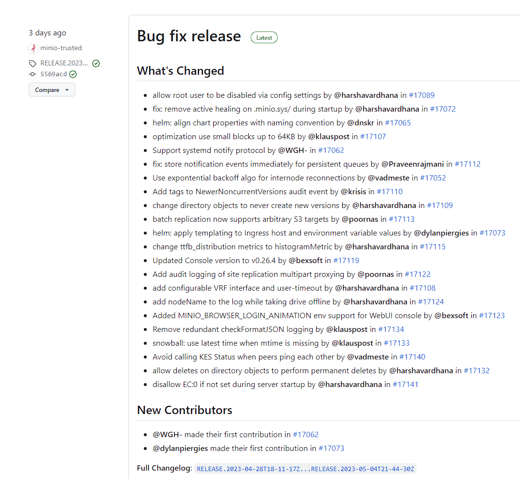 [FEATURE]MinIO更新下哇，商店里还是2022-8-13的 · Issue #932 · 1Panel-dev/1Panel ...