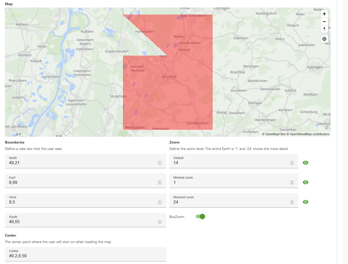 Appearance: map excerpt is not shown correctly + set centerpoint can not be displayed · Issue ...