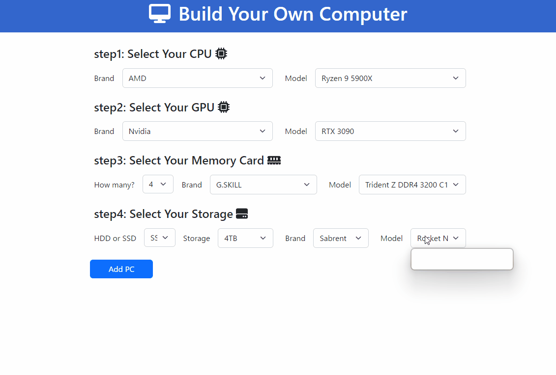 Github Shimanamisan Computer Builder Application Recursion Project4