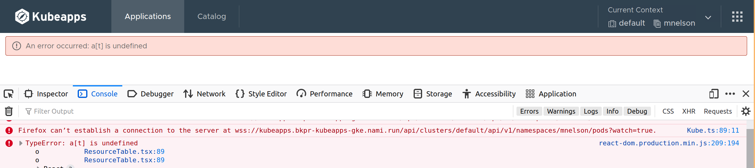 An error occurred: Cannot read property 'name' of undefined · Issue #2120 · vmware-tanzu ...