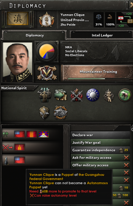 YUN - Zhu Peide ending up as federalist puppet · Issue #11195 ...