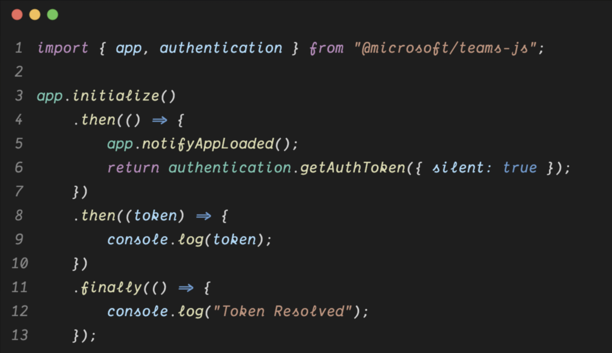 getAuthToken promise never fullfills when MS Teams is inactive for longer duration. · Issue ...