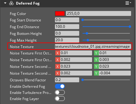 The noise texture parameter of deferred fog in Track View has no effect ...