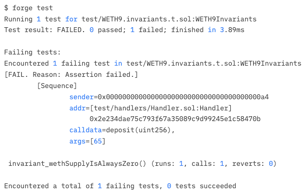 Failing invariant sequence is not printed · Issue #4754 · foundry-rs/foundry · GitHub