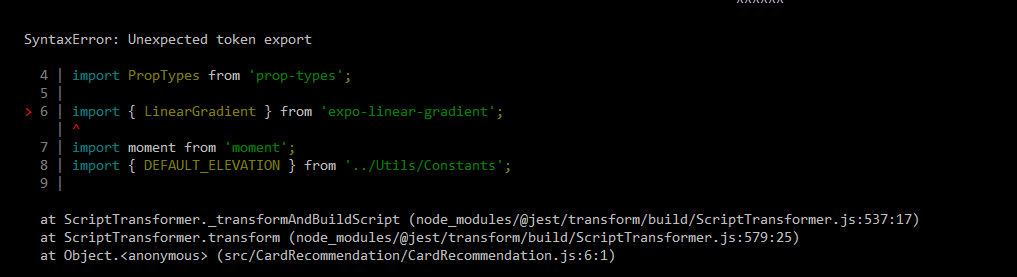 expo-linear-gradient and jest-expo: Cannot read property 'viewManagersNames' of undefined ...