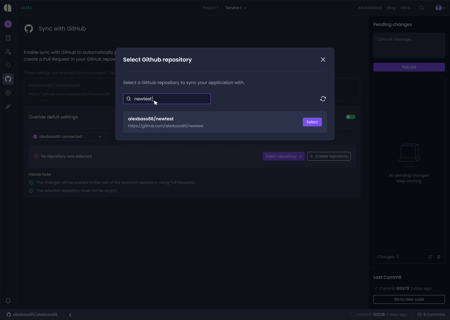 ⭐️ Select GitHub Repository Search Functionality · Issue #3402 · amplication/amplication · GitHub