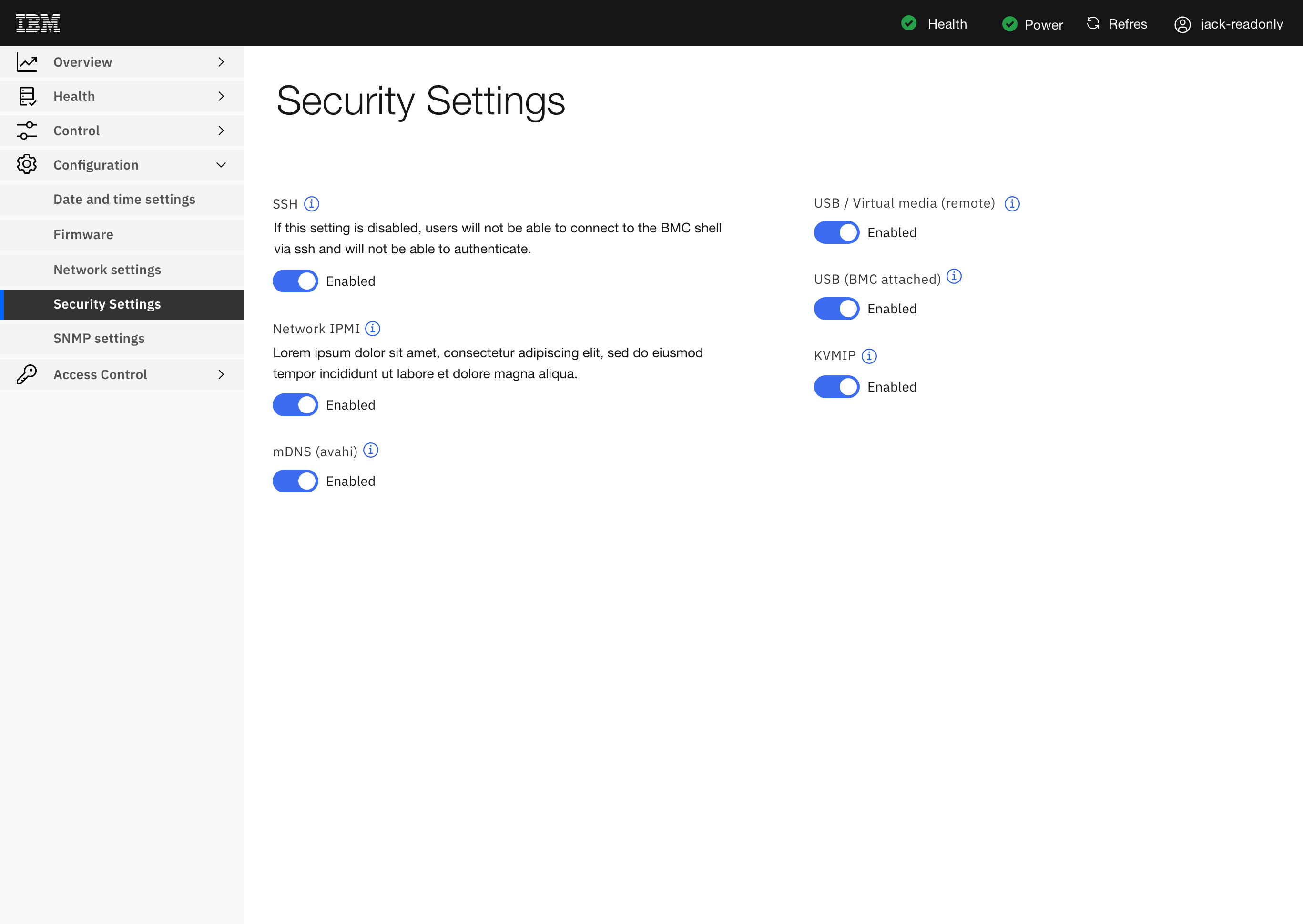 Security Settings · Issue #5 · openbmc/webui-vue · GitHub