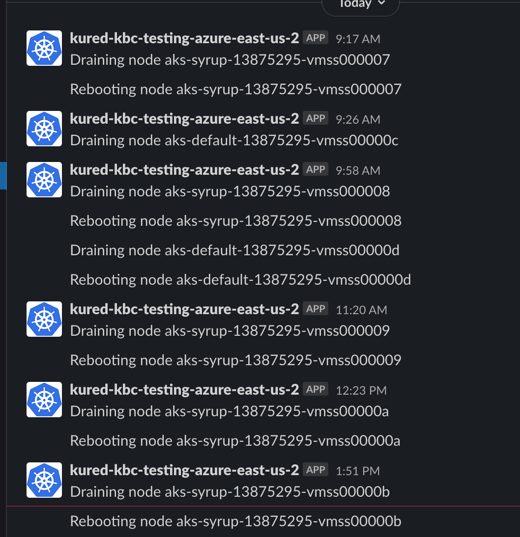Kured induced restart won't launch latest version of the Linux node in ...