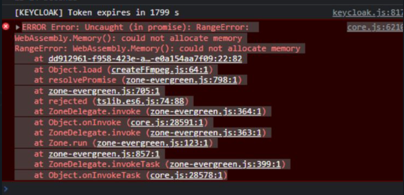 I Can T Run Ffmpeg On My Machine Rangeerror Webassembly Memory Could Not Allocate Memory