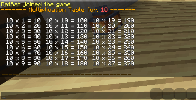 GitHub - DatRatVS/MultiplicationTable: Adds a command to your Minecraft ...