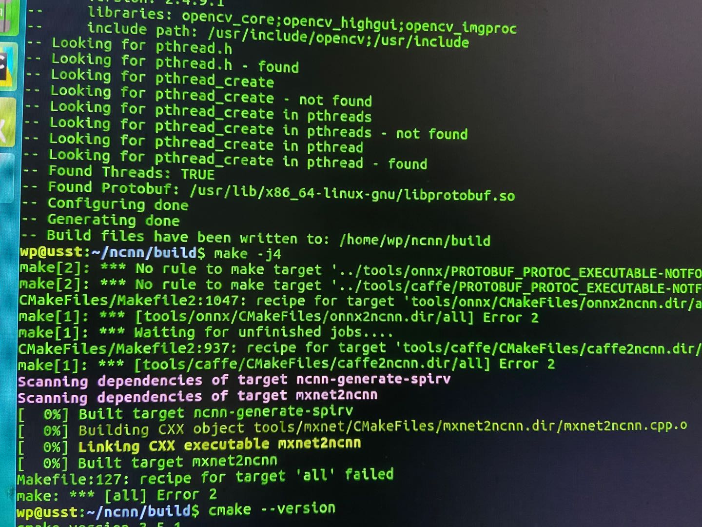 cmake编译问题 · Issue #2079 · Tencent/ncnn · GitHub