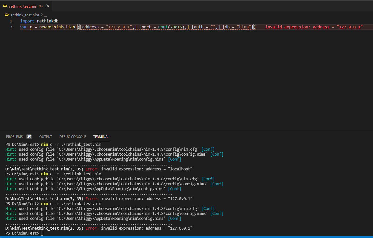 Not working on nim 1.4.8 · Issue #15 · OpenSystemsLab/rethinkdb.nim · GitHub