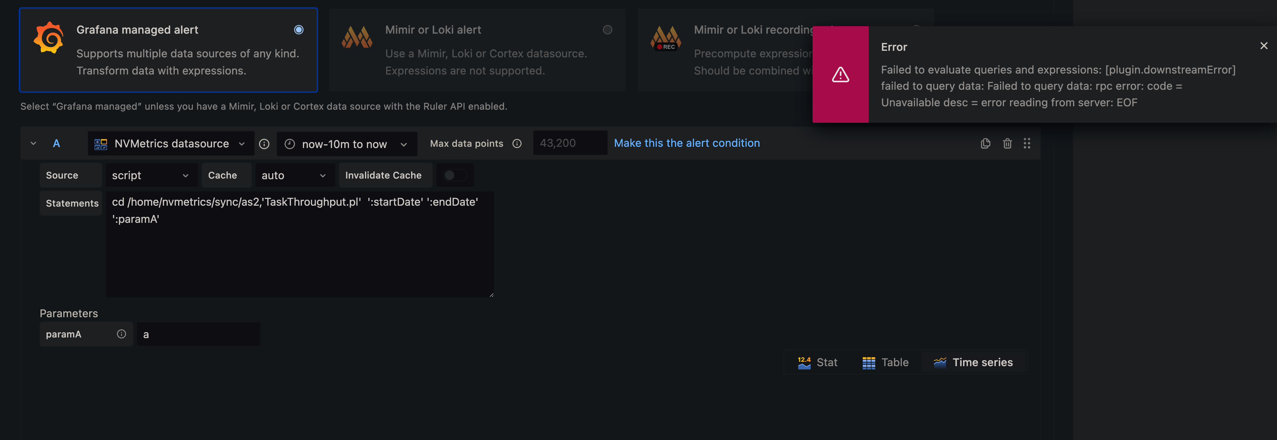 Grafana Alerting: panic: runtime error: invalid memory address or nil pointer dereference ...