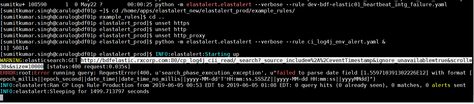 Elastalert Not Running Due To Timestamp Issue · Issue 2276 · Yelp Elastalert · Github