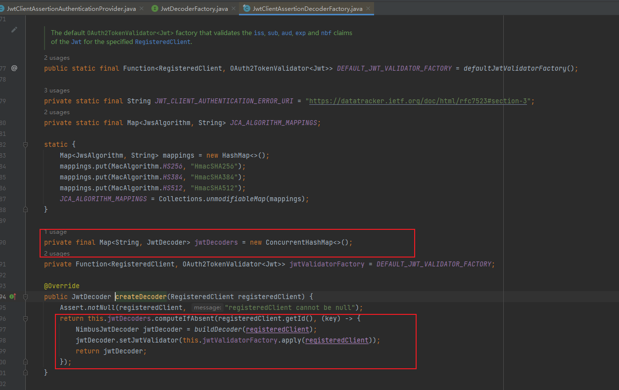 In cluster, data is inconsistent: JwtClientAssertionDecoderFactory use ...