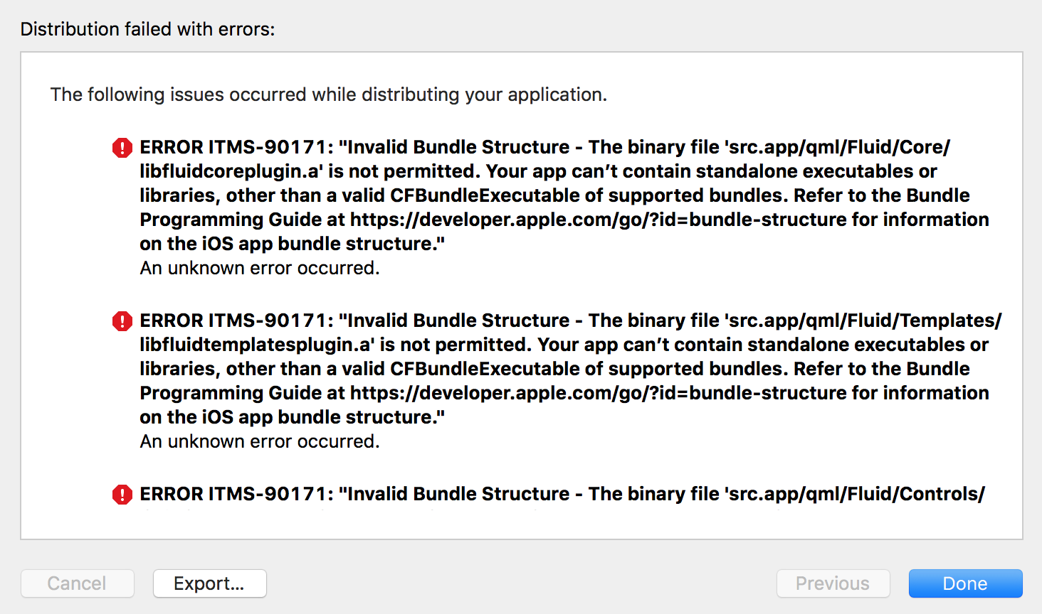 Unable to upload a fluid app to App Store · Issue #267 · lirios/fluid · GitHub