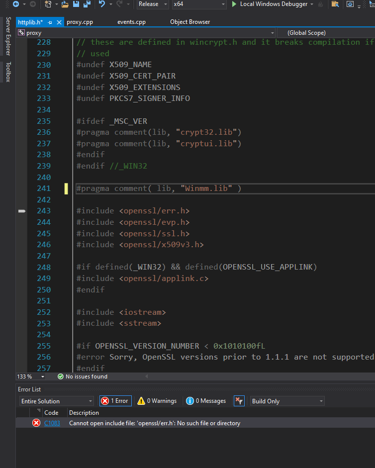 Cannot open include file: 'opensll/err.h' No such file or directory · Issue #9 · heysurfer ...