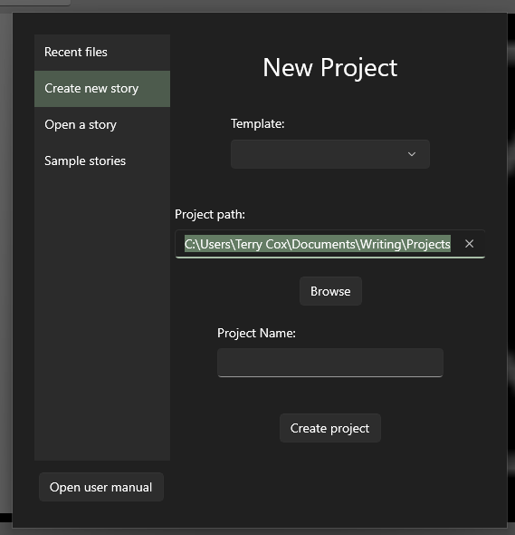 File textbox browser defaults to C:\Users\Terry Cox\Documents\Writing\Projects · Issue #38 ...