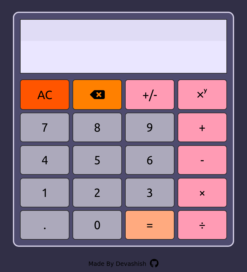GitHub - devashishchakraborty/calculator: Calculator app following The Odin Project.