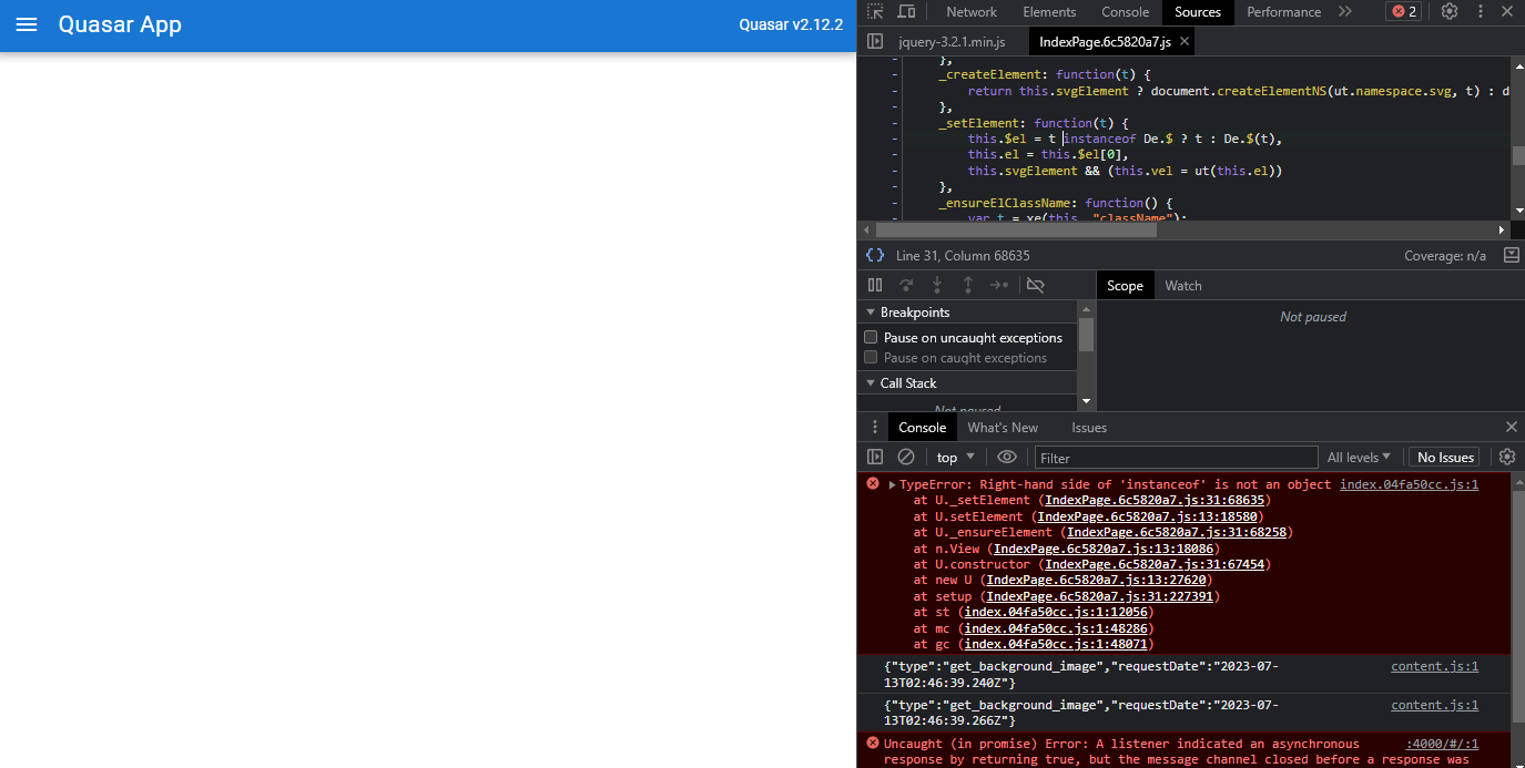 JointJS fails to run when built using Quasar · clientIO joint · Discussion #2260 · GitHub