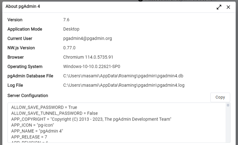 Version notation remains unchanged from 7.6 · Issue #6948 · pgadmin-org/pgadmin4 · GitHub