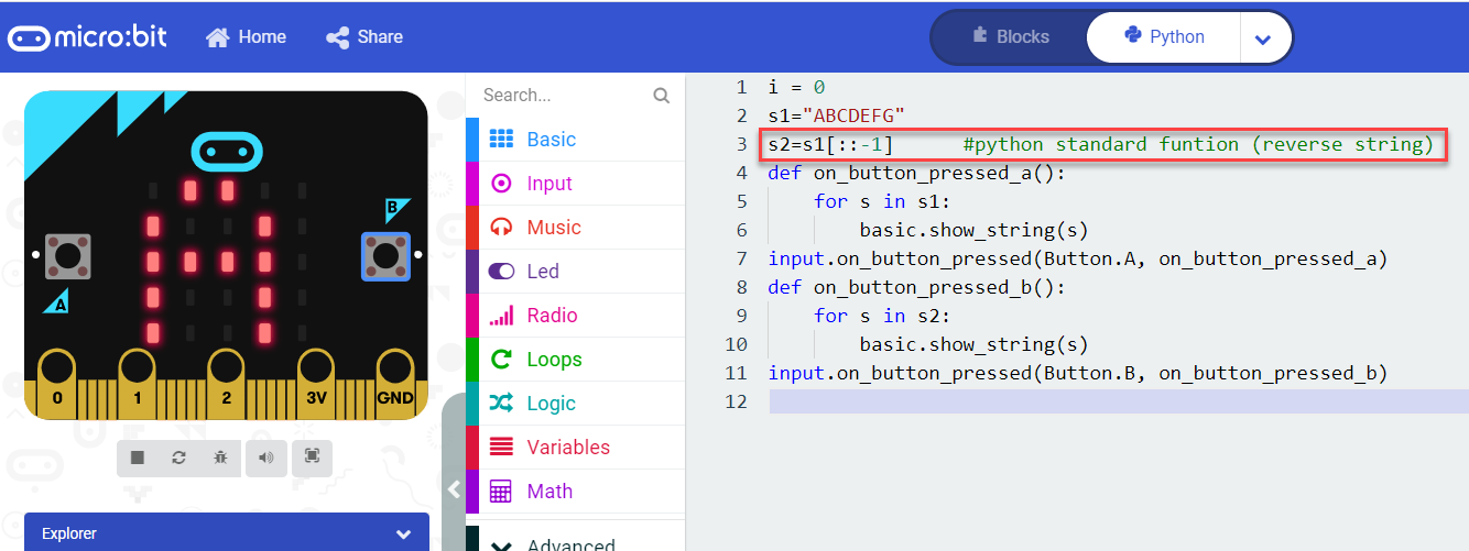 makecode python string[::-1] bug · Issue #3153 · microsoft/pxt-microbit ...