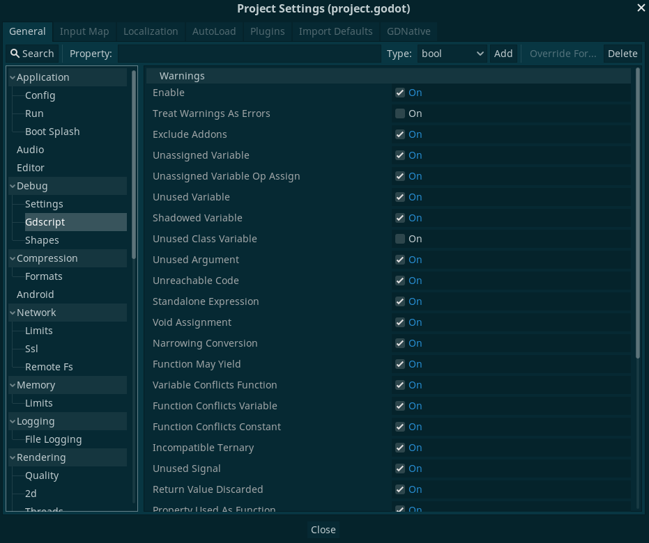Add warnings for GD classes that are not present in standard export ...