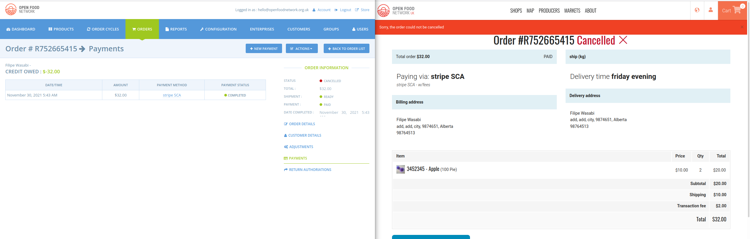 Cancelling orders display an error to the customer · Issue #8620 · openfoodfoundation ...