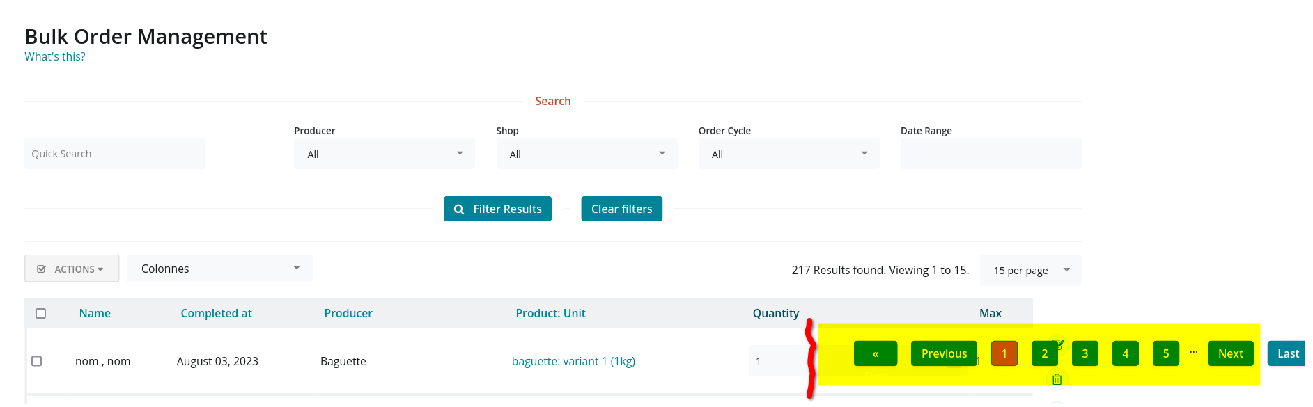 Buu Bom Page Pagination Options Displayed Overlapping The Line Items Table · Issue 11608 