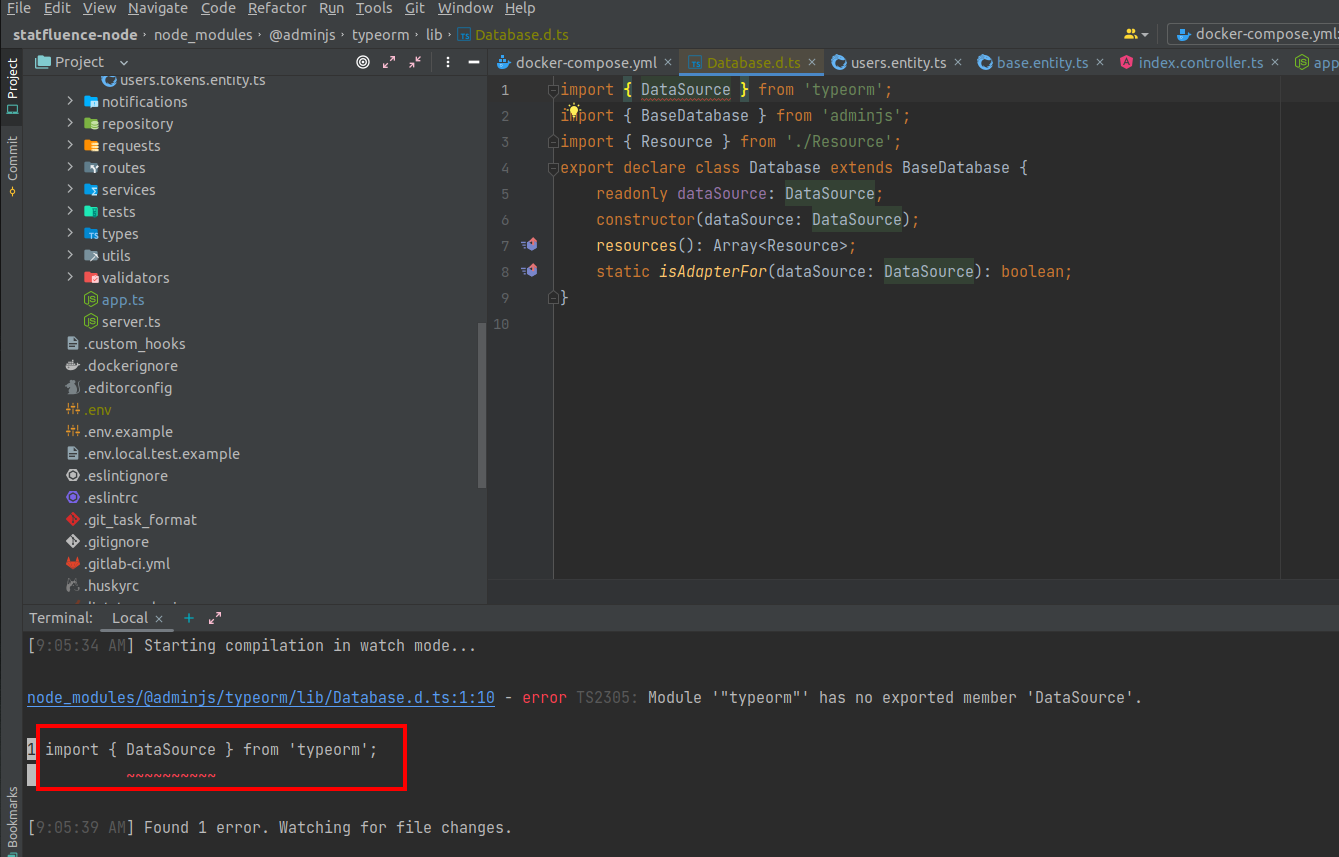 Typeorm Express There Are No Adapters Supporting One Of The Resource You Provided · Issue 