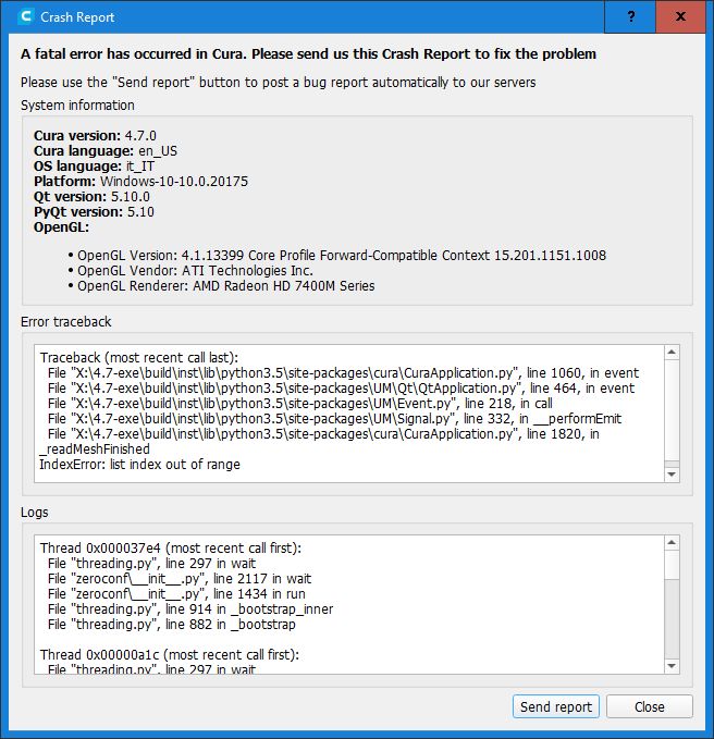 Crash When Loading Any File Stl Gcode Opengl Issue · Issue 8295 · Ultimaker Cura · Github