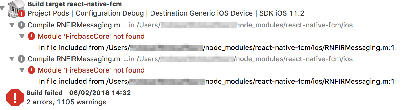 Is React Native Fcm Podspec Working · Issue 777 · Evollu React Native Fcm · Github