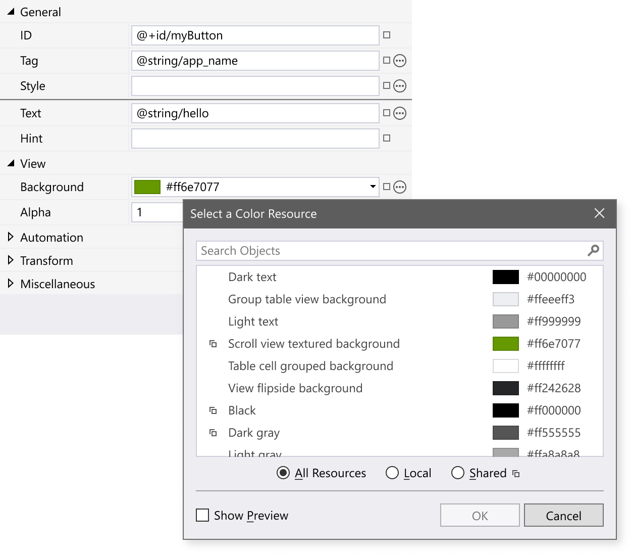 Windows resource window · Issue #130 · xamarin/Xamarin.PropertyEditing · GitHub