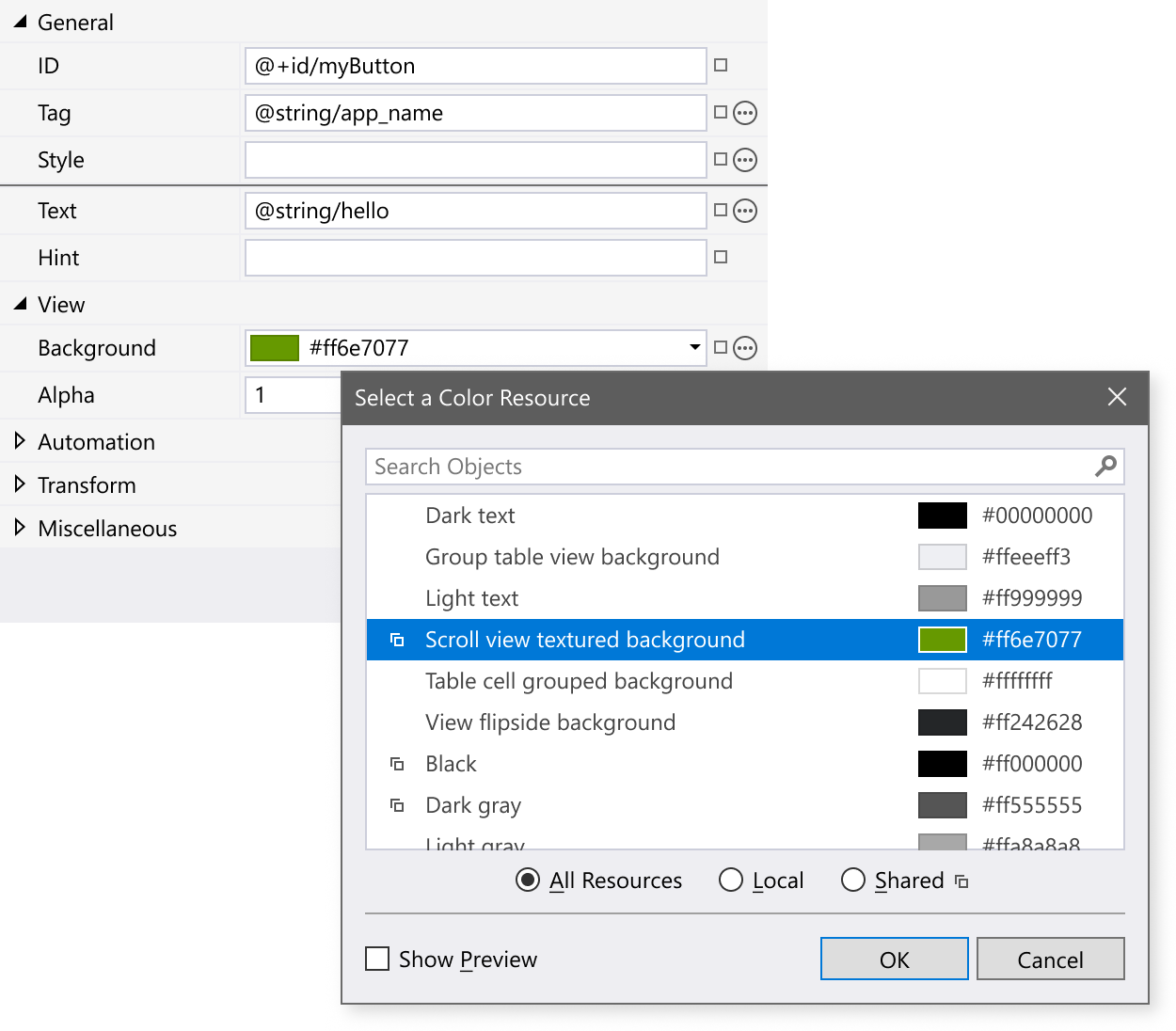 Windows resource window · Issue #130 · xamarin/Xamarin.PropertyEditing · GitHub