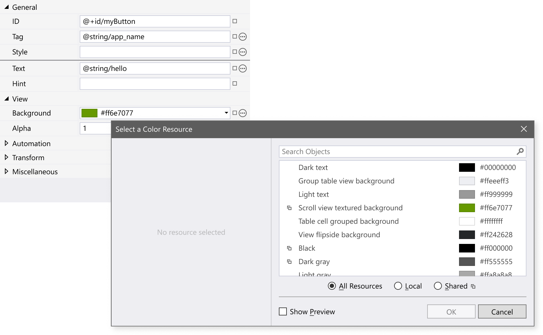 Windows resource window · Issue #130 · xamarin/Xamarin.PropertyEditing · GitHub